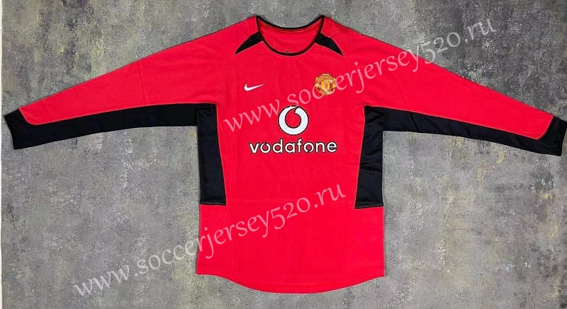 Retro Version 02 Manchester United Home Red LS Thailand Soccer Jersey ...