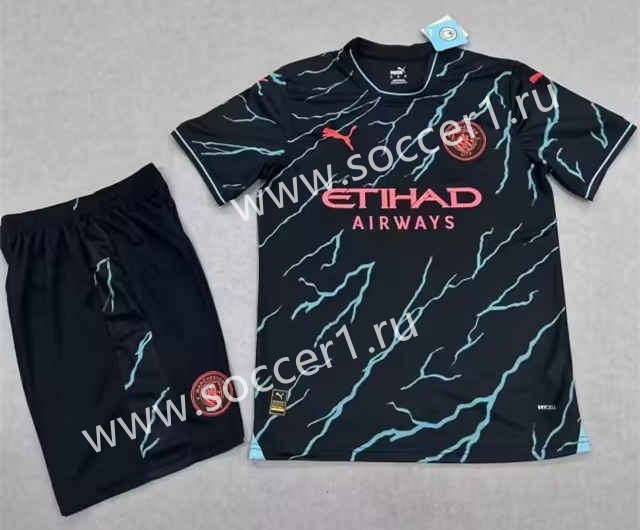 2023-2024 Manchester City 2nd Away Royal Blue Soccer Uniform-718 ...