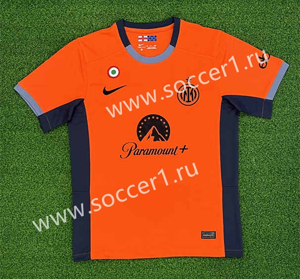 (S-4XL) 2023-2024 Inter Milan 2nd Away Orange Thailand Soccer Jersey ...