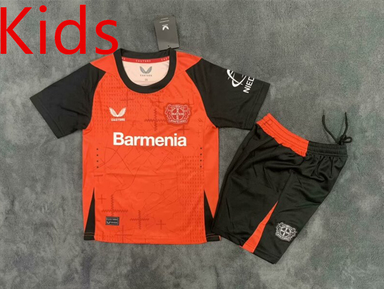 2024-2025 Bayer 04 Leverkusen Home Red Kid/Youth Soccer Uniform-2483 ...