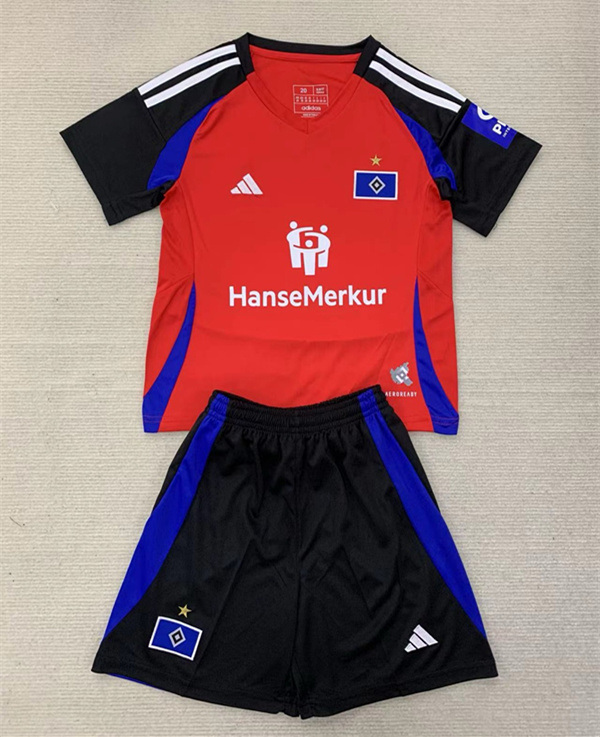 2024-2025 Hamburger SV Away Red Soccer Uniform-AY,Hamburger SV