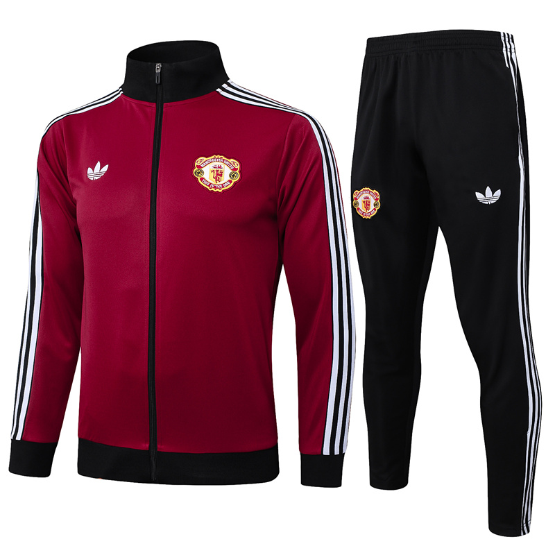 2024-2025 Manchester United Maroon Thailand Soccer Jacket Uniform-815 ...