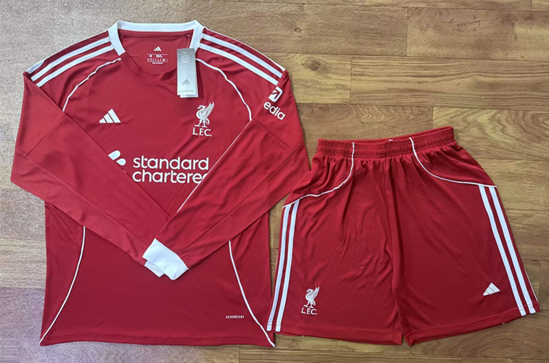 2025-2026 Liverpool Home Red LS Soccer Uniform-709,Liverpool